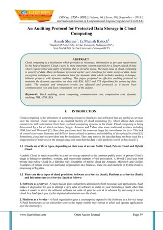 An Auditing Protocol for Protected Data Storage in Cloud Computing | PDF