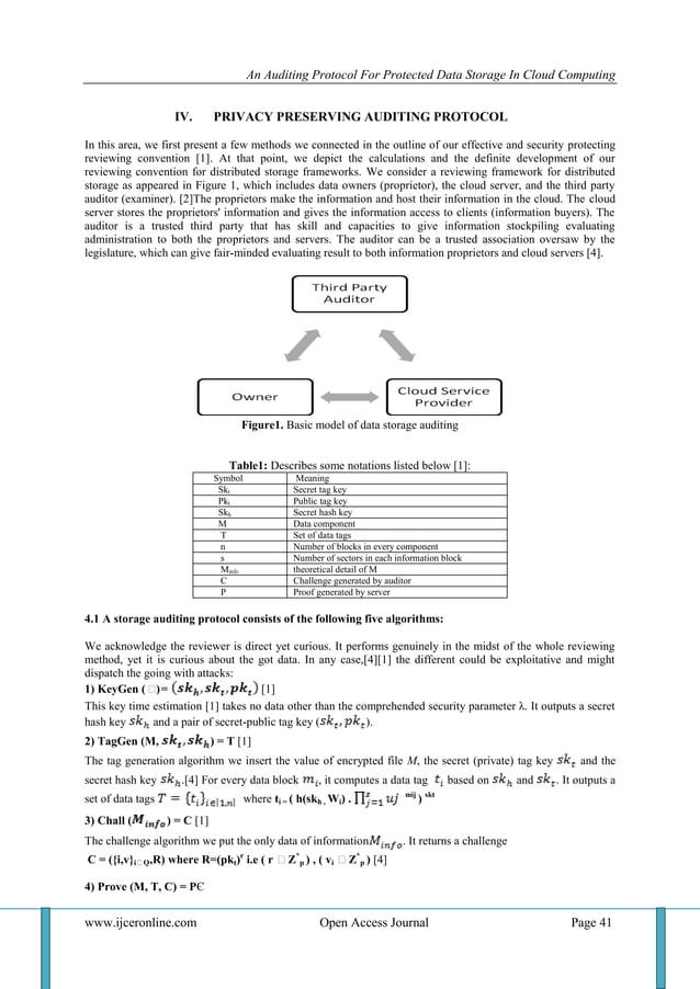 An Auditing Protocol For Protected Data Storage In Cloud Computing Pdf