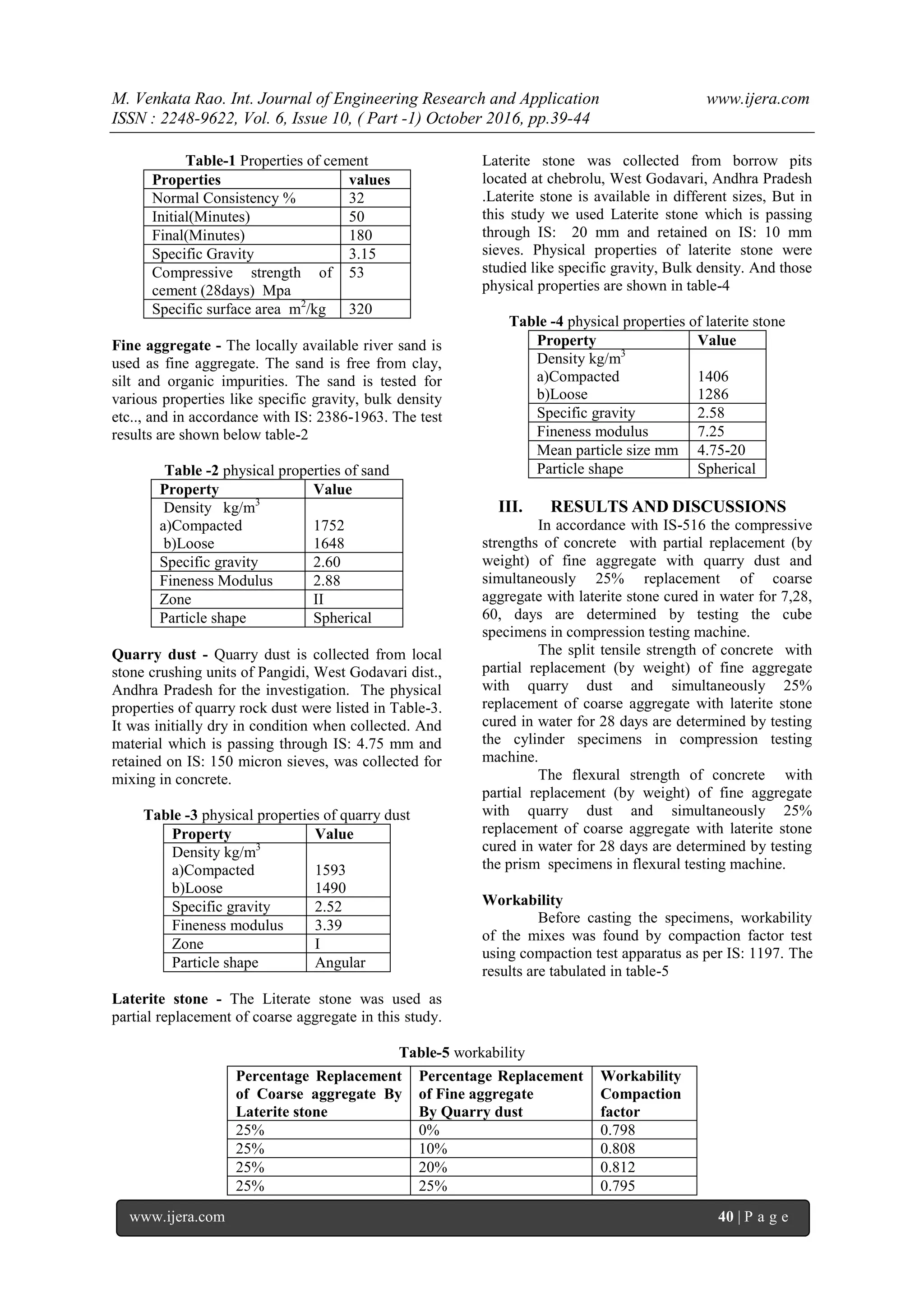 Strength Characteristics of Concrete with Partial Replacement of Coarse ...