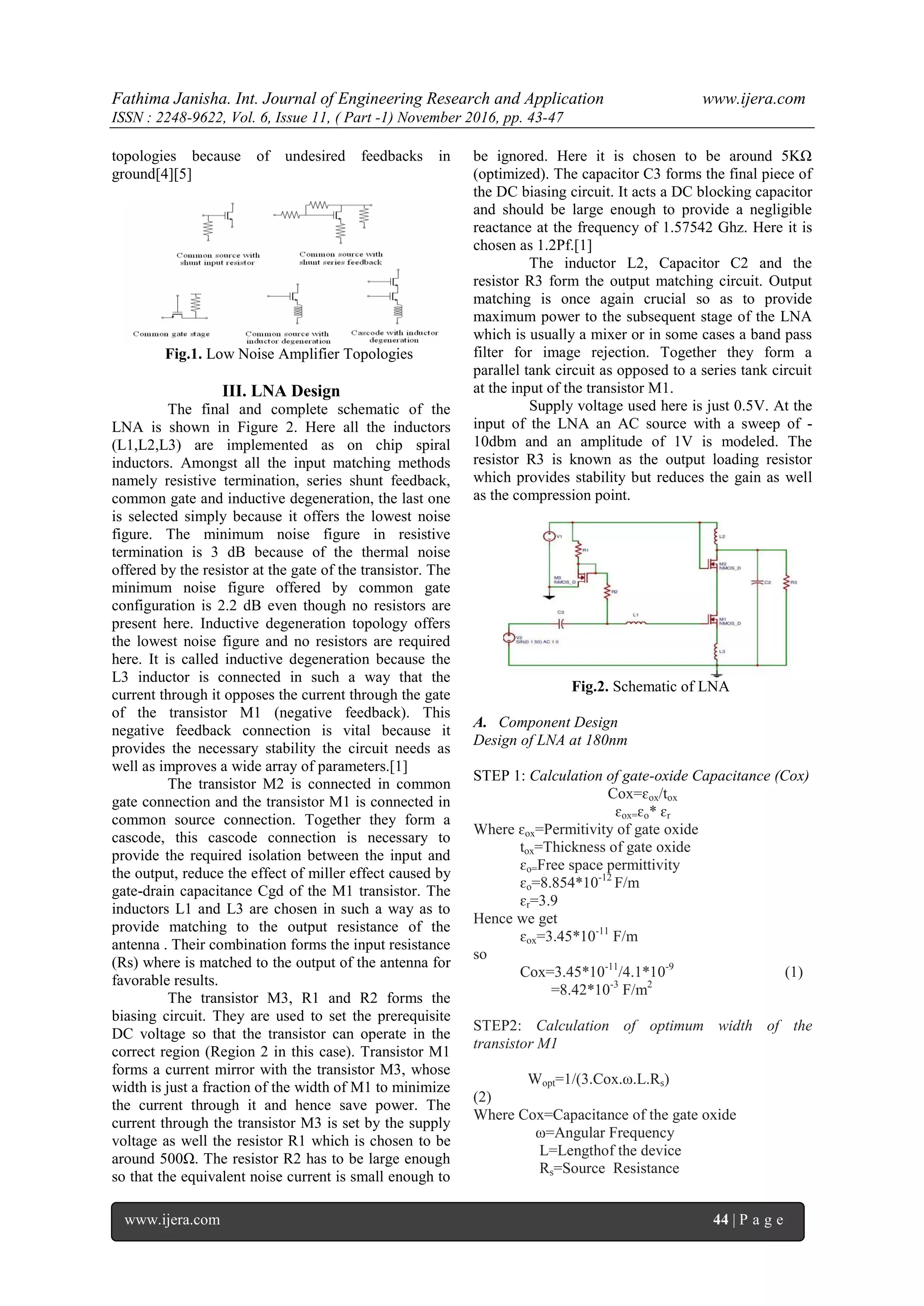 Design and Simulation of Low Noise Amplifiers at 180nm and 90nm ...