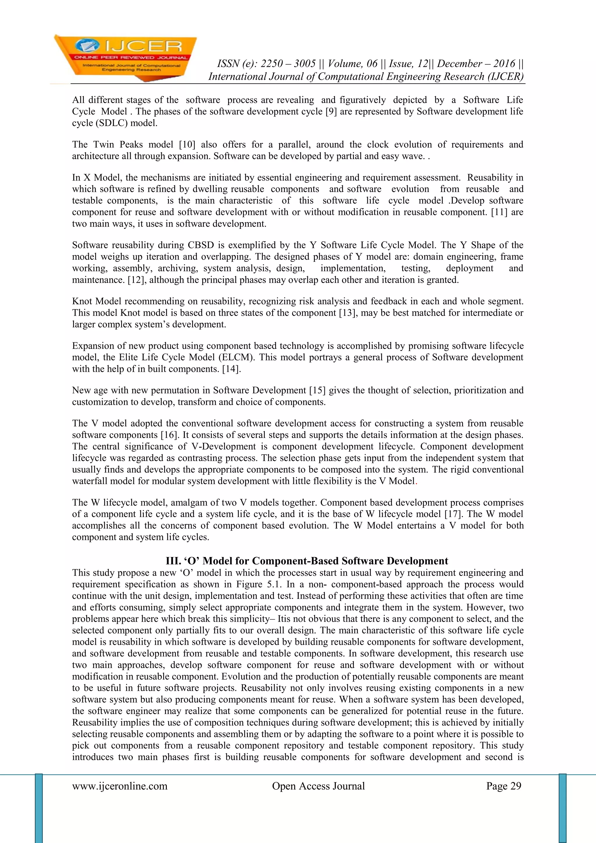 ‘O’ Model for Component-Based Software Development Process | PDF