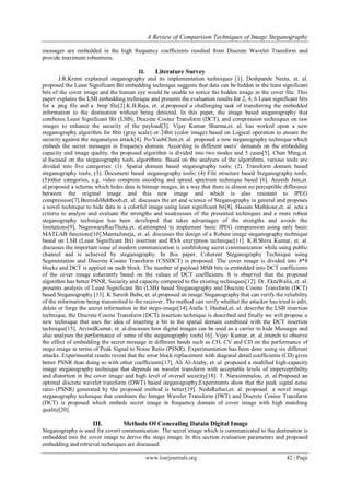 A Review of Comparison Techniques of Image Steganography | PDF