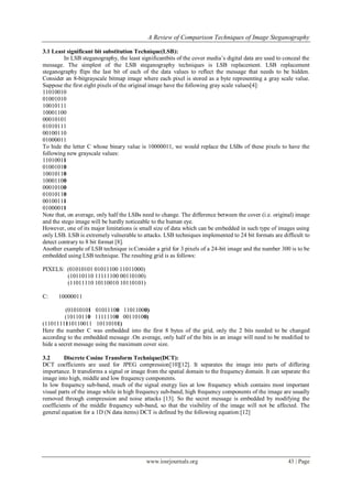 A Review of Comparison Techniques of Image Steganography | PDF