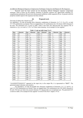 An Efficient Biological Sequence Compression Technique Using LUT and Repeat in the Sequence | PDF