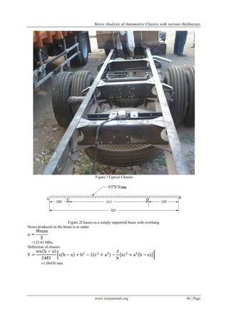 Stress Analysis of Automotive Chassis with Various Thicknesses | PDF
