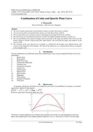 Combination of Cubic and Quartic Plane Curve | PDF