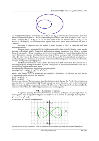 Combination of Cubic and Quartic Plane Curve | PDF