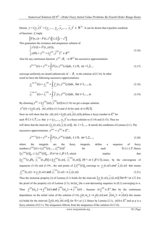 Numerical Solution of Nth - Order Fuzzy Initial Value Problems by Fourth Order Runge-Kutta ...