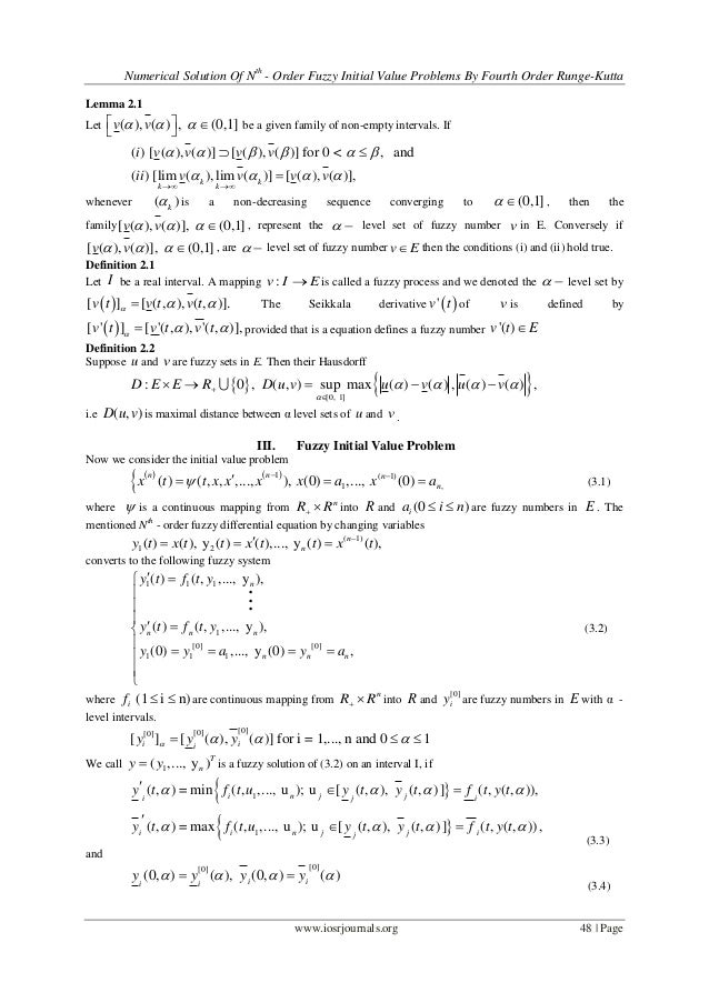 Numerical Solution Of Nth Order Fuzzy Initial Value Problems By Fou…