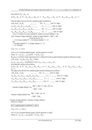 Cordial Labelling Of K-Regular Bipartite Graphs for K = 1, 2, N, N-1 ...