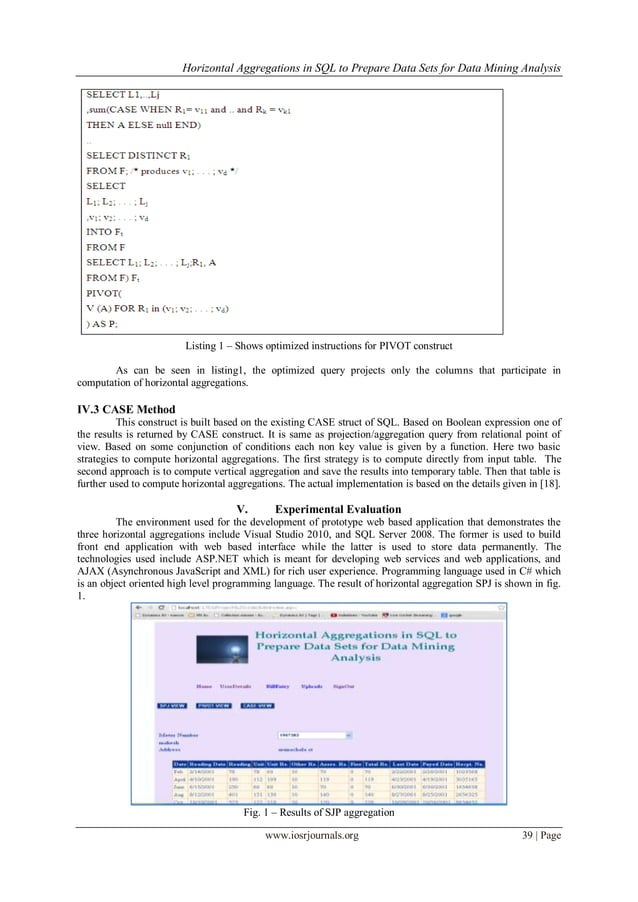 Horizontal Aggregations in SQL to Prepare Data Sets for Data Mining Analysis | PDF