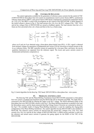Comparison of Three leg and Four Leg VSC DSTATCOM for Power Quality Assessment | PDF