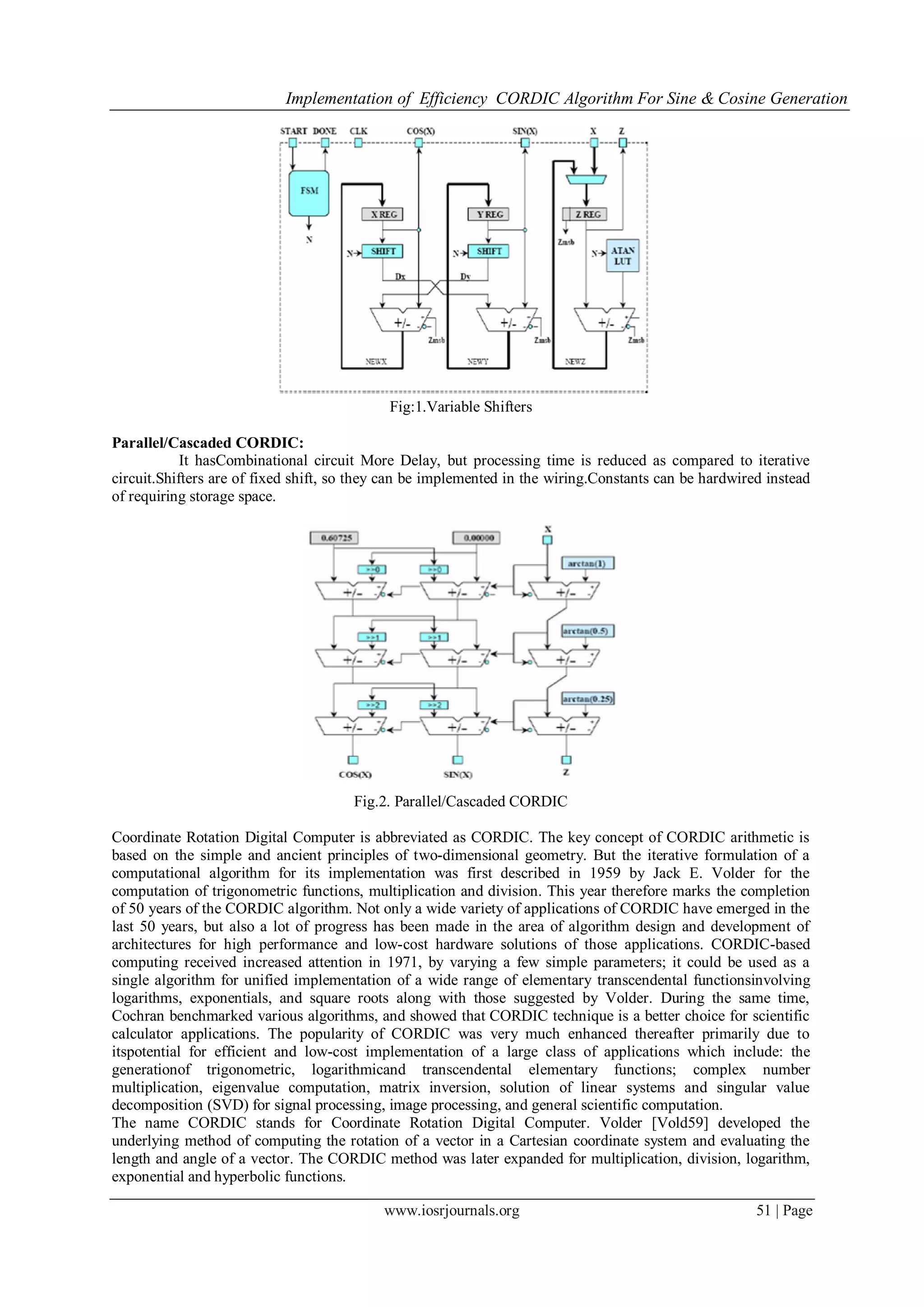Implementation of Efficiency CORDIC Algorithmfor Sine & Cosine Generation | PDF | Web ...