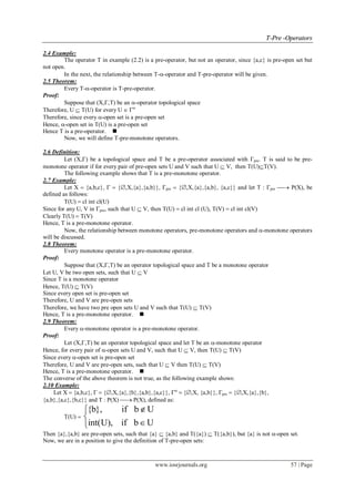 T--Pre –Operattors | PDF