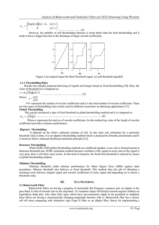 Analysis of Butterworth and Chebyshev Filters for ECG Denoising Using ...