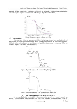 Analysis of Butterworth and Chebyshev Filters for ECG Denoising Using ...
