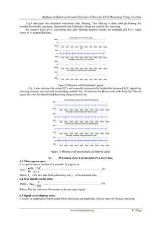 Analysis of Butterworth and Chebyshev Filters for ECG Denoising Using Wavelets | PDF