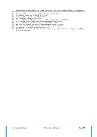 Relationship between Refractive Index, Electronic Polarizavility ...