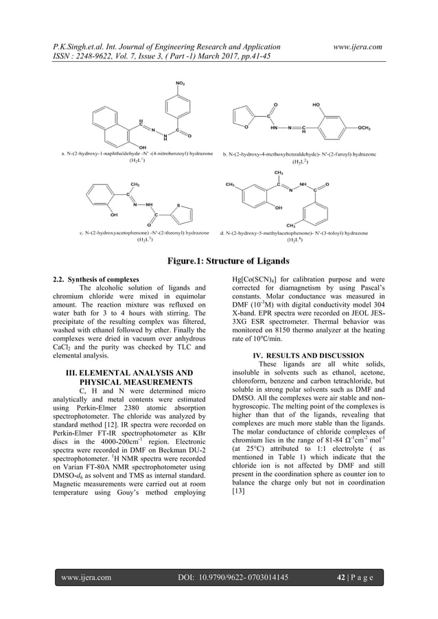 Synthesis and characterization of some Chromium(III) complexes of dibasic tridentate hydrazone ...