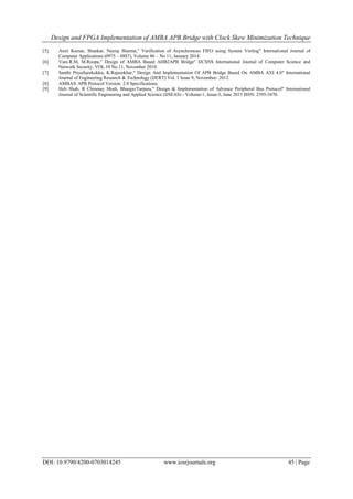 Design and FPGA Implementation of AMBA APB Bridge with Clock Skew Minimization Technique | PDF