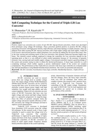 Soft Computing Technique for the Control of Triple-Lift Luo Converter | PDF
