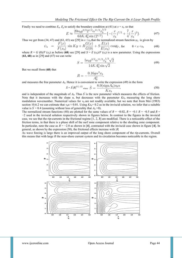 Modeling The Frictional Effect On The Rip Current On A Linear Depth Profile Pdf