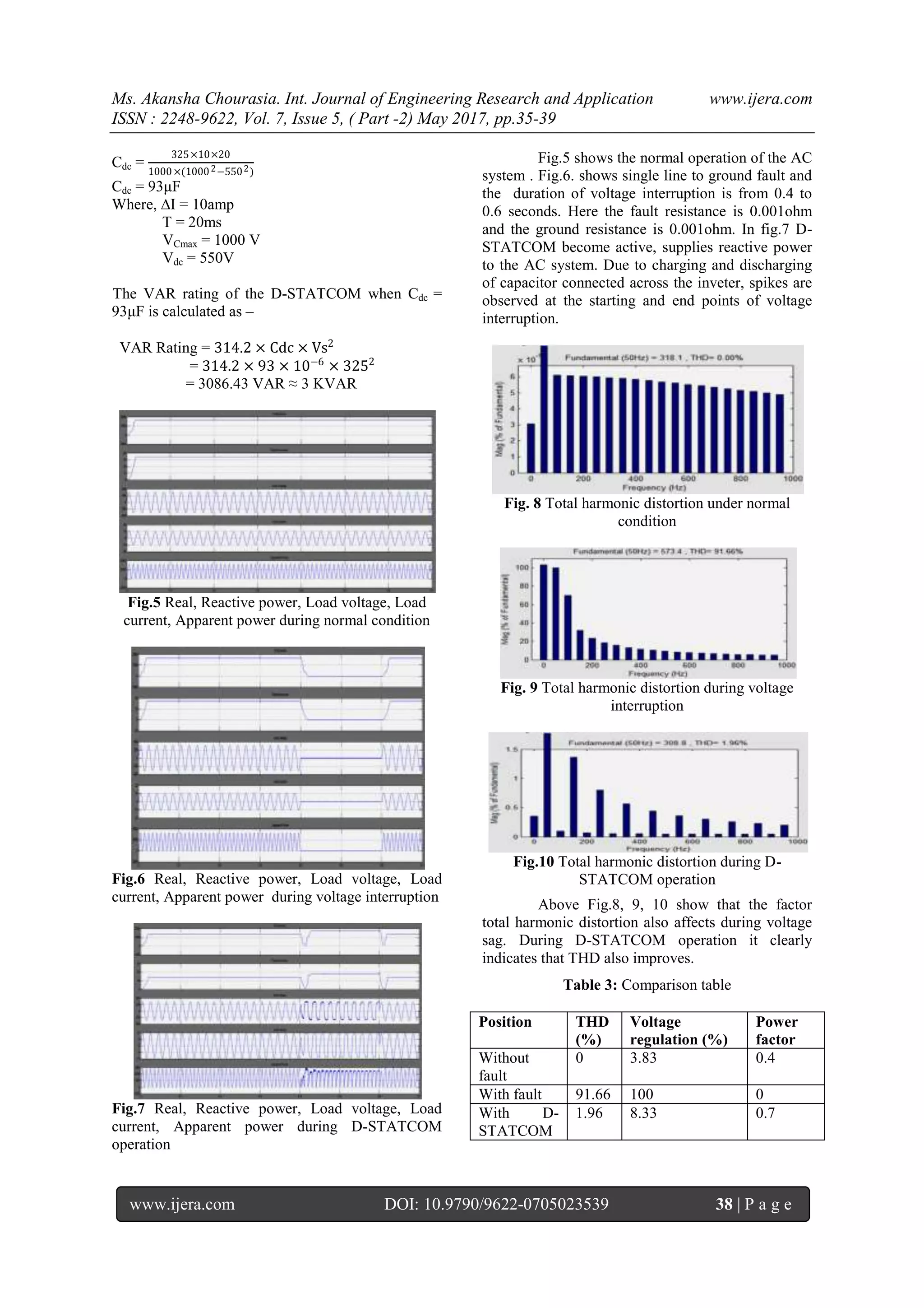 An Approach of D-STATCOM in Single Phase System with Power Quality Improvement | PDF