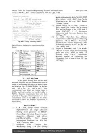 Design of 32-bit Floating Point Unit for Advanced Processors | PDF