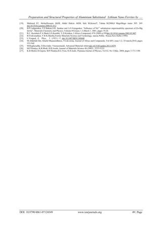 Preparation and Structural Properties of Aluminium Substituted Lithium ...