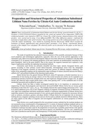 Preparation and Structural Properties of Aluminium Substituted Lithium ...