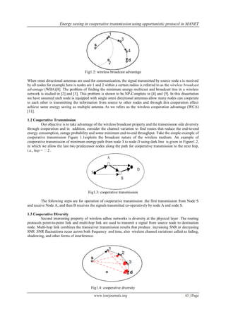 Energy saving in cooperative transmission using opportunistic protocol in MANET | PDF