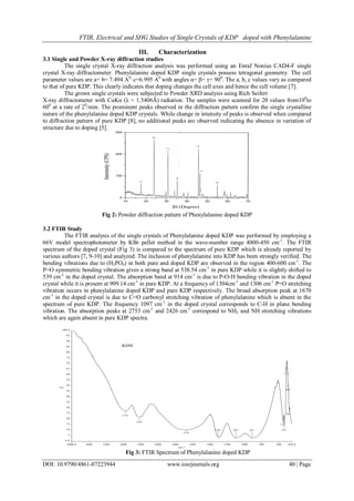 FTIR, Electrical and SHG Studies of Single Crystals of KDP Doped With ...