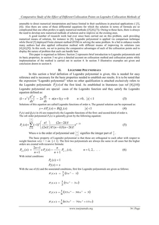 Comparative Study of the Effect of Different Collocation Points on Legendre-Collocation Methods ...