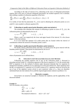 Comparative Study of the Effect of Different Collocation Points on ...
