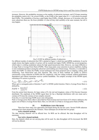 PAPR Reduction in OFDM using Active and Non-Active Channels | PDF