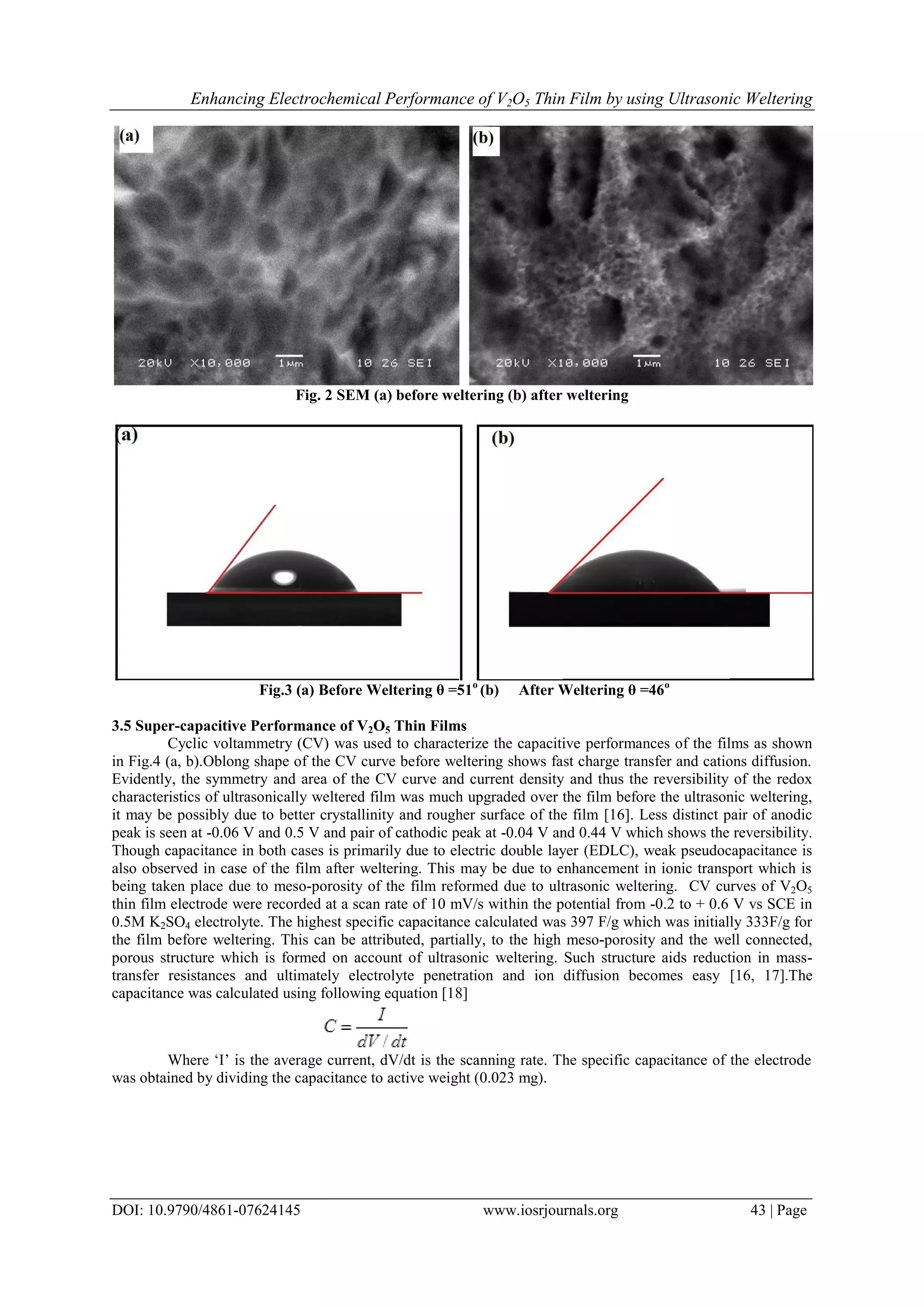 Enhancing Electrochemical Performance of V2O5 Thin Film by using ...