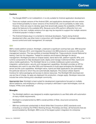 G08.2013 magic quadrant for mobile application development platforms | PDF