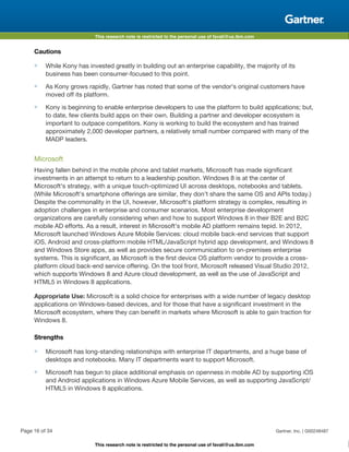 G08.2013 magic quadrant for mobile application development platforms | PDF