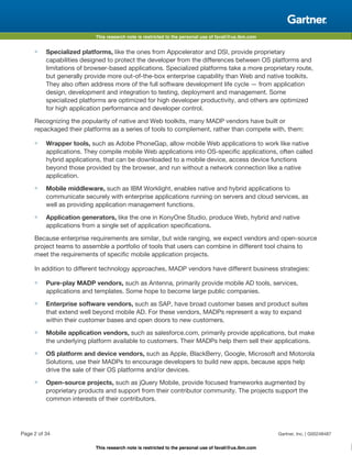 G08.2013 magic quadrant for mobile application development platforms | PDF