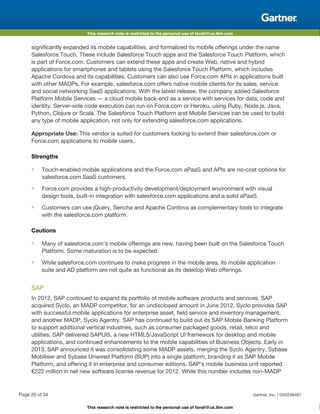 G08.2013 magic quadrant for mobile application development platforms | PDF