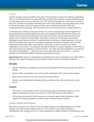 G08.2013 magic quadrant for mobile application development platforms | PDF