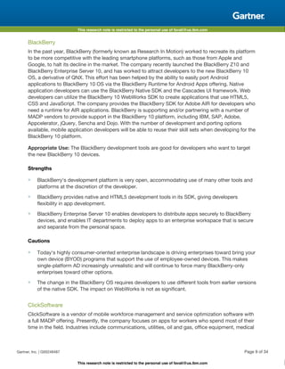G08.2013 magic quadrant for mobile application development platforms | PDF