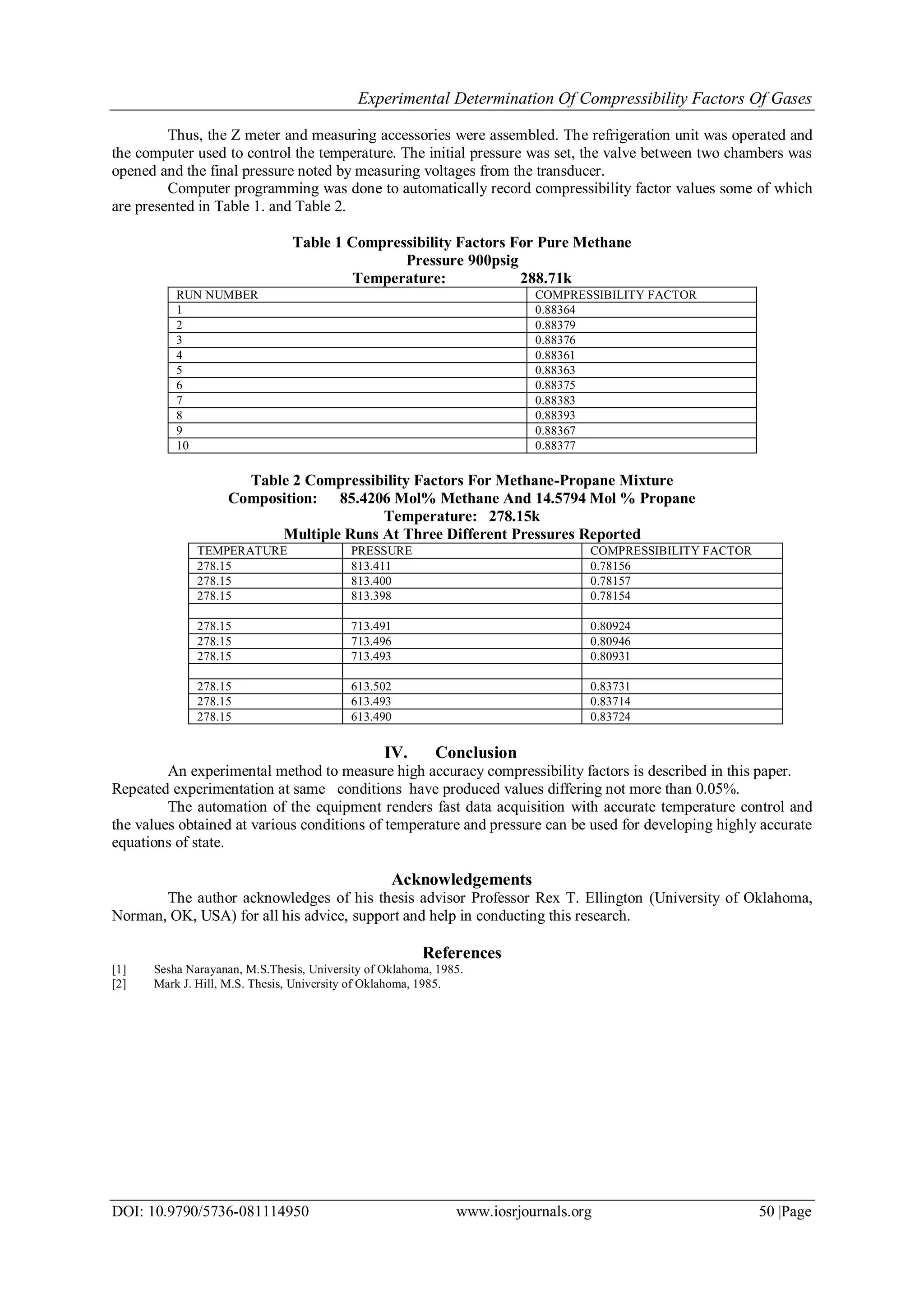 Experimental Determination of Compressibility Factors of Gases | PDF