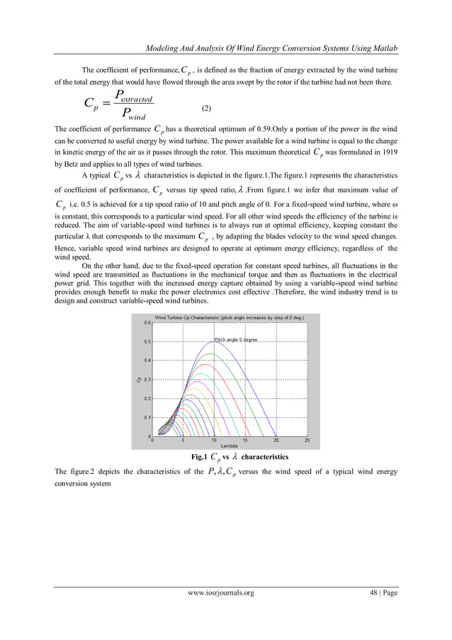 Modeling and Analysis of Wind Energy Conversion Systems Using Matlab | PDF