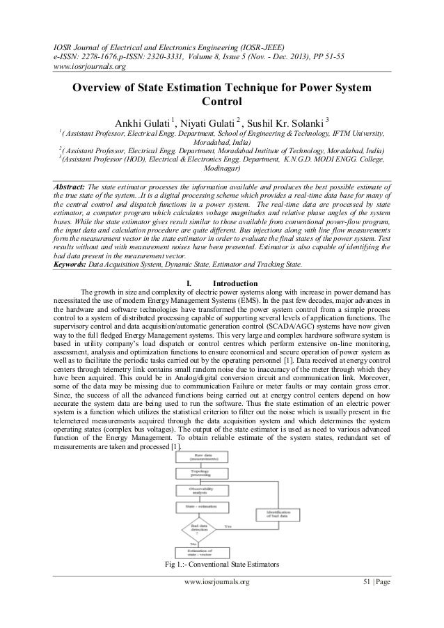 Overview of State Estimation Technique for Power System Control