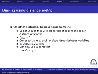 Using Previous Models to Bias Structural Learning in the Hierarchical BOA | PPT