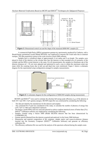 Nuclear Material Verification Based on MCNP and ISOCSTM Techniques for Safeguard Purposes | PDF