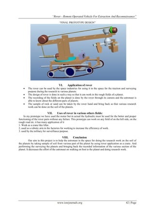 “Rover - Remote Operated Vehicle for Extraction and Reconnaissance” | PDF