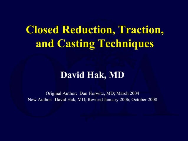 G09_CRC_Traction_Casts-JTG-rev-2-4-10.ppt | First Aid | Injuries