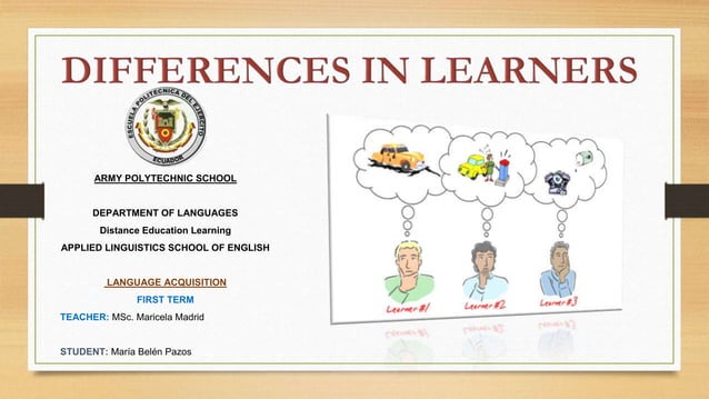 DIFFERENCES IN LEARNERS | PPTX | Educational Assessment | Education